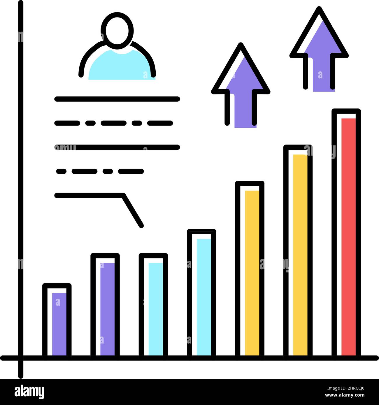 growth statistics social page color icon vector illustration Stock ...