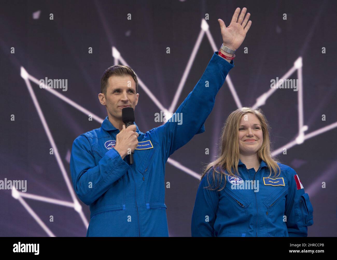 Canada's newest astronauts Joshua Kutryk and Jennifer Sidey acknowledge ...