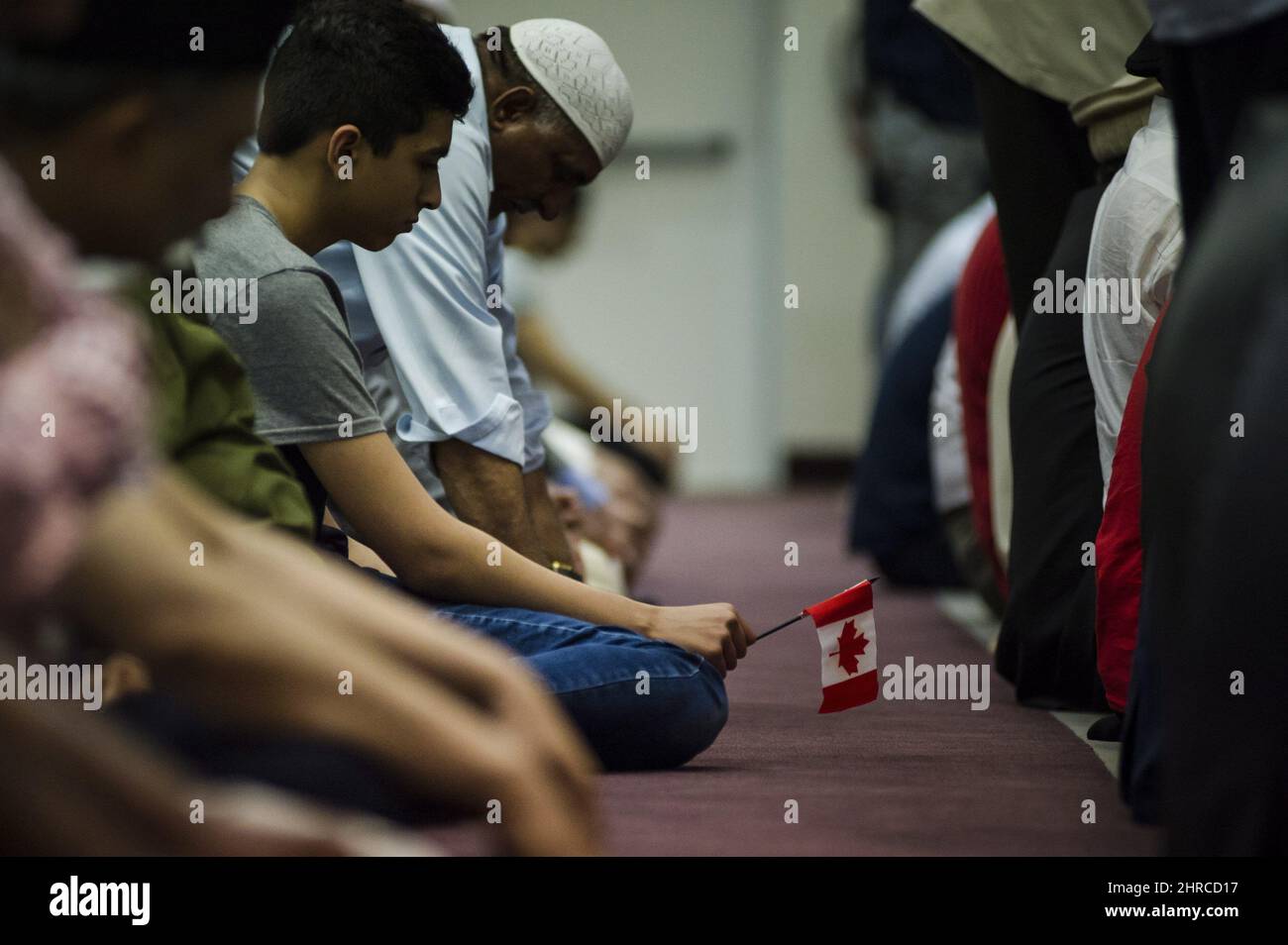 Evening prayer is held at the Baitul Islam Mosque in Vaughan, Ont., on ...