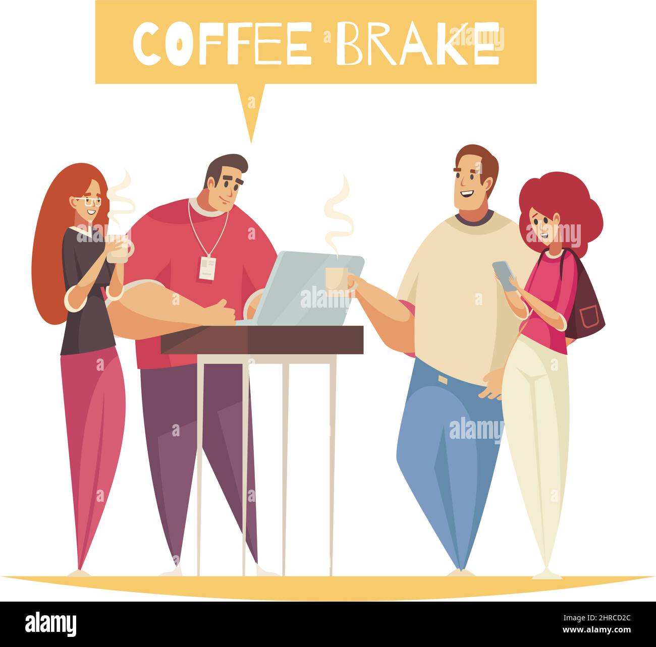 Programmer office concept with error searching symbols flat vector illustration Stock Vector ...