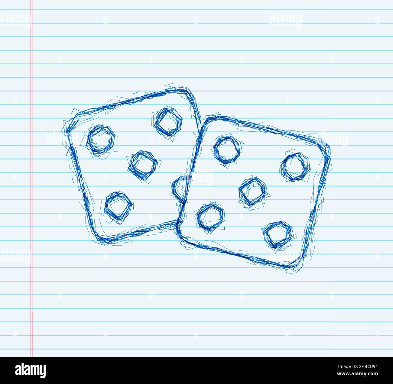 Dice sketch icon. Game dice, cubes. Casino and betting. Vector stock ...