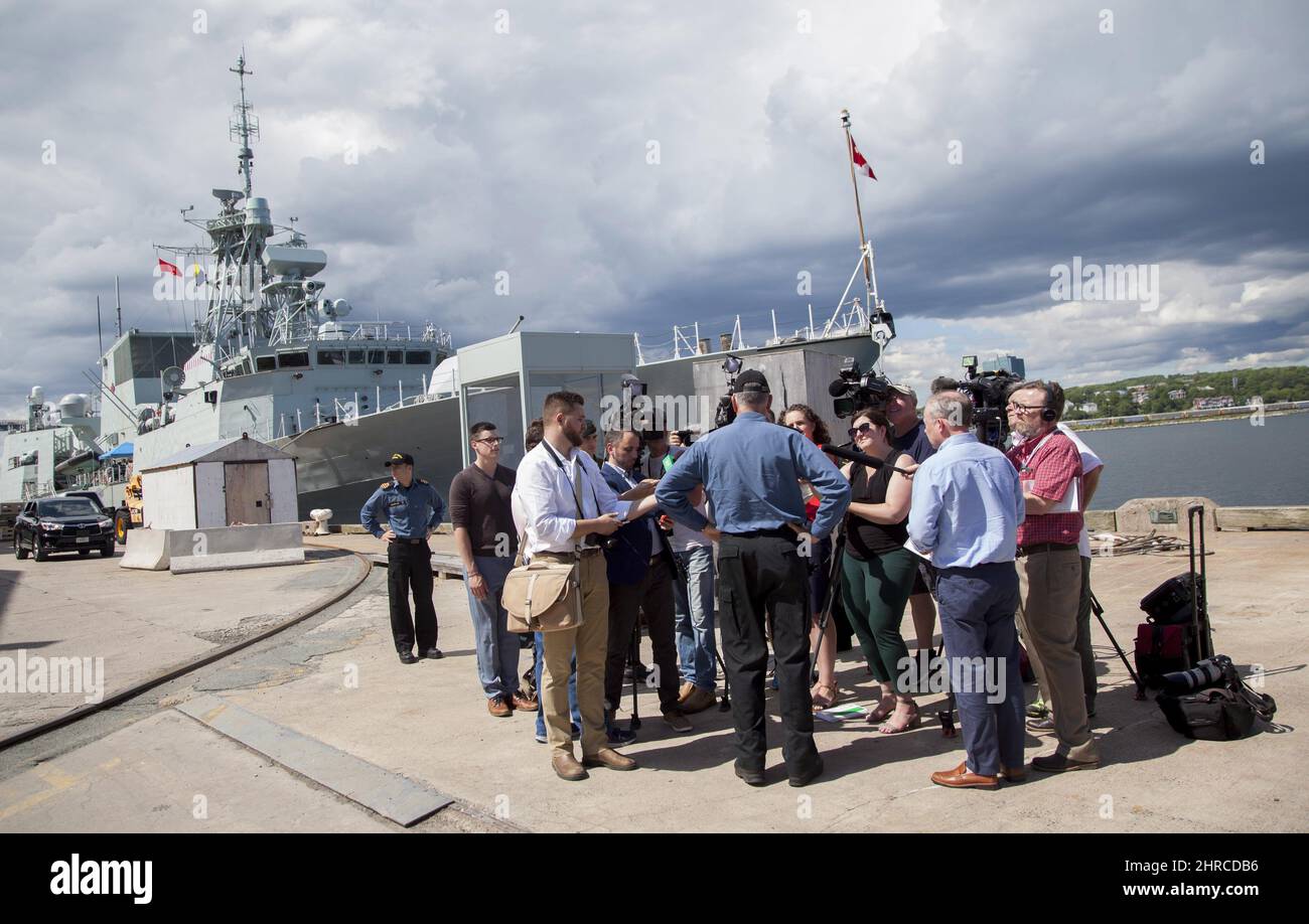 Rear Admiral John Newton, Commander of MARLANT and JTF Atlantic, speaks ...