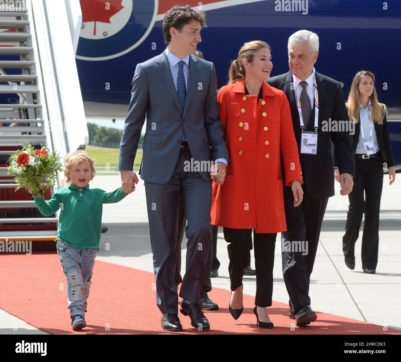 Prime Minister Justin Trudeau, Ms. GrÃ©goire Trudeau and their son ...