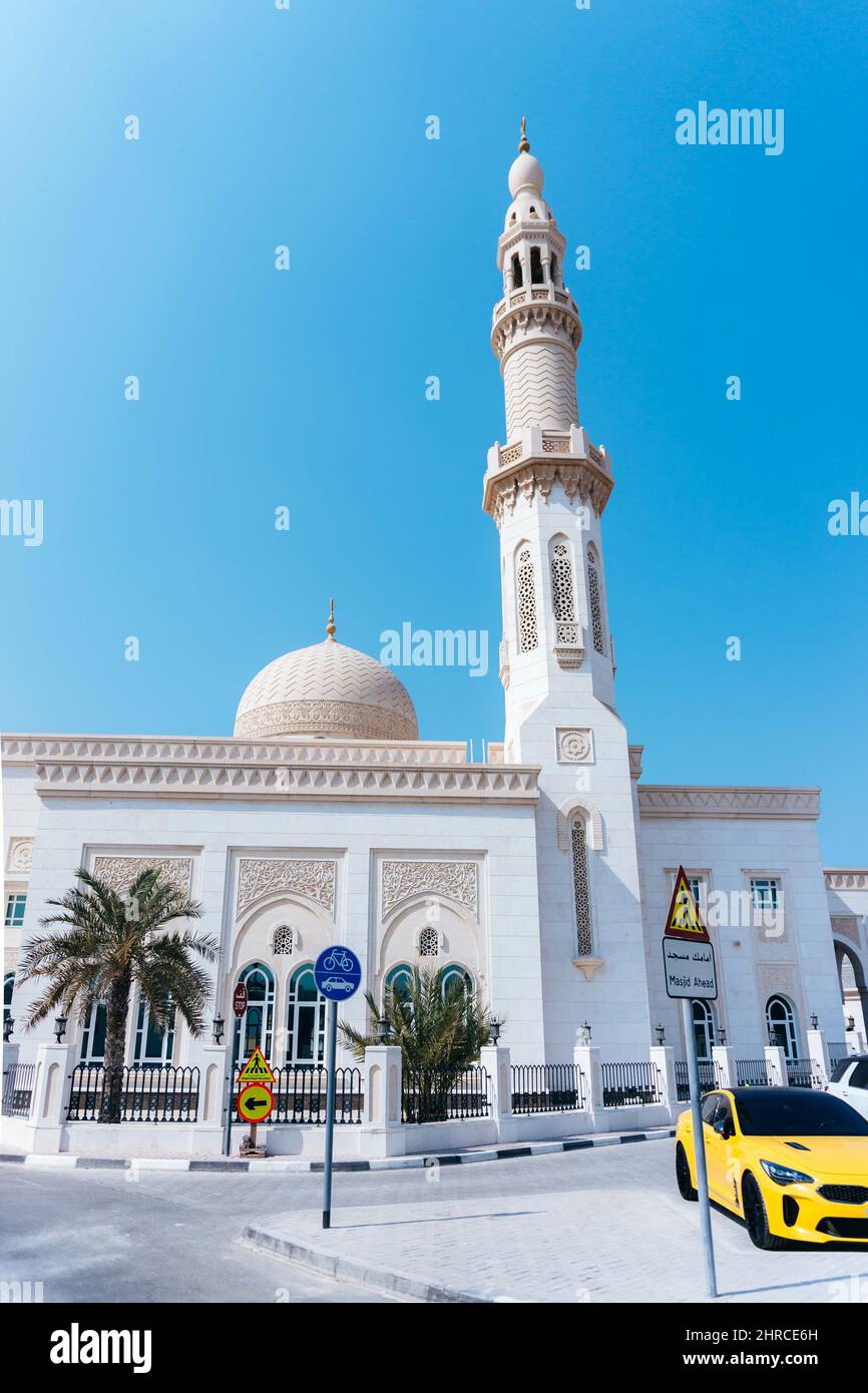 Vertical shot of the Masjid Musabah Bin Rashid Al Fattan Mosque under ...