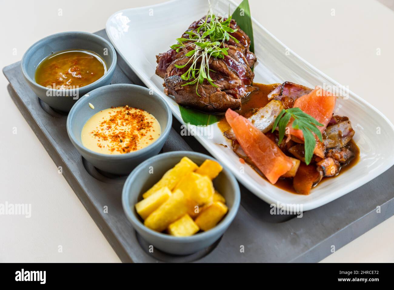 Closeup shot of large set of food in the restaurant Stock Photo - Alamy