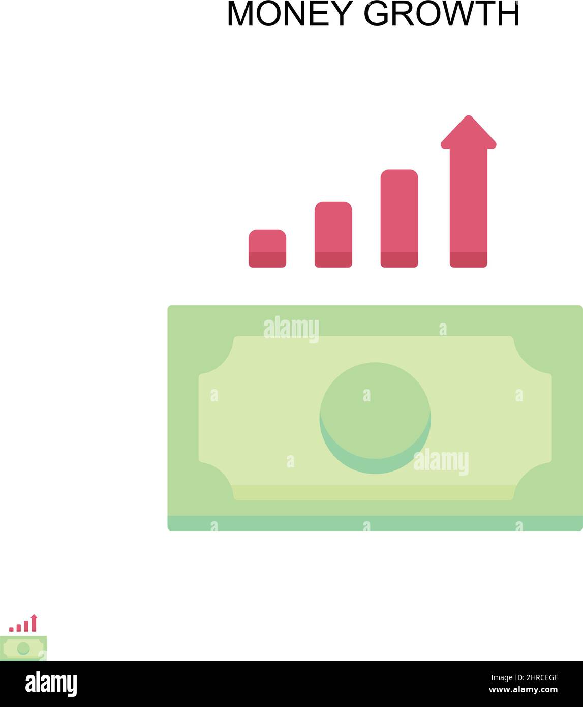 Money growth Simple vector icon. Illustration symbol design template ...