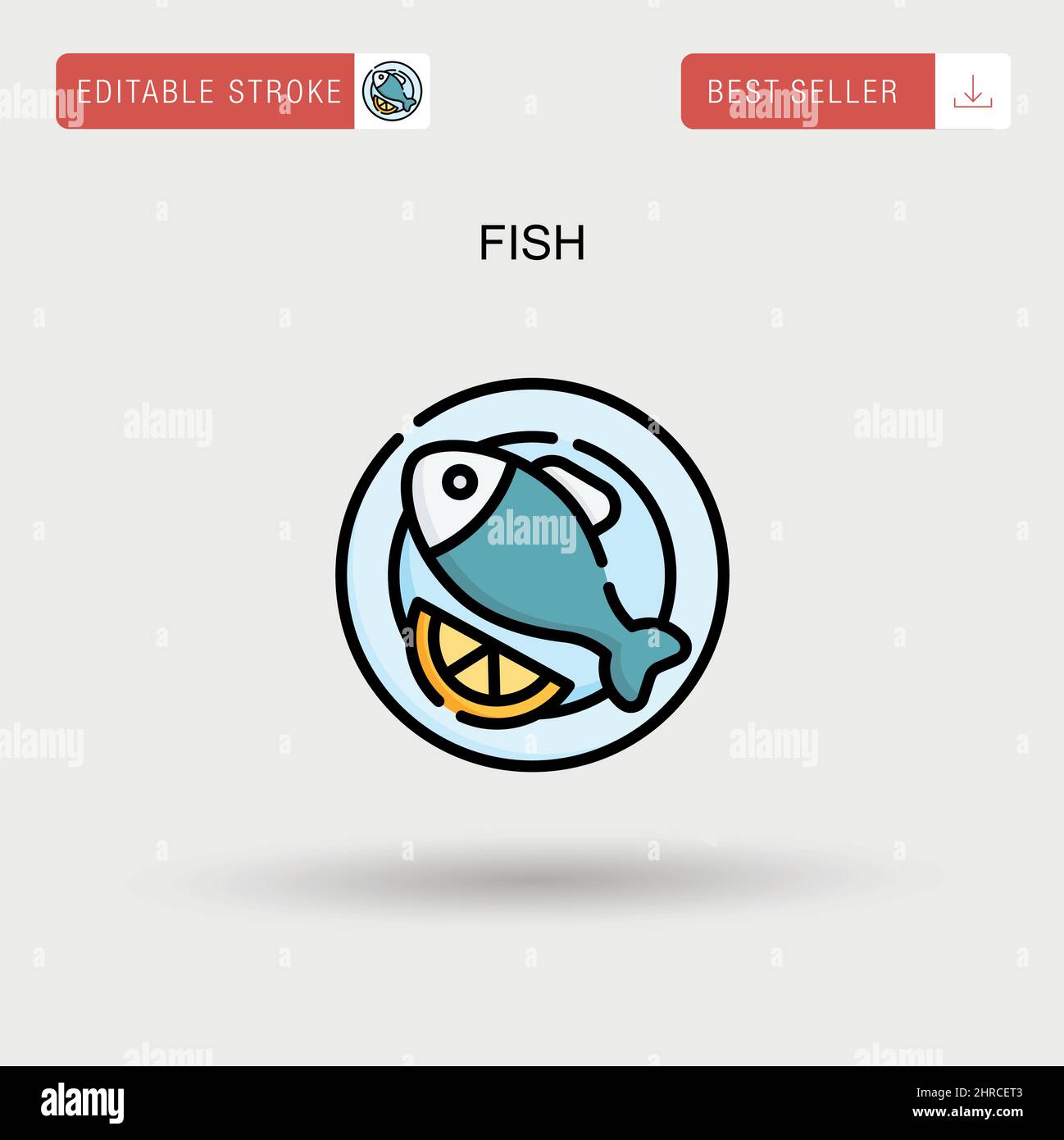 Fish Simple vector icon Stock Vector Image & Art - Alamy