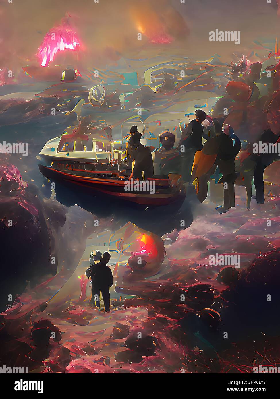 Beautiful picture of the end of the world, the city is on fire Stock ...