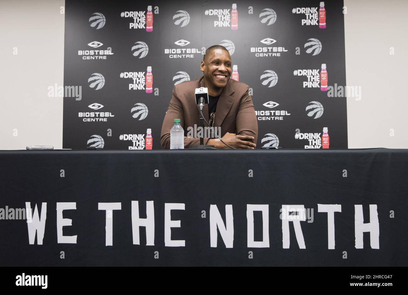 Toronto Raptors president Masai Ujiri speaks at a press conference in ...