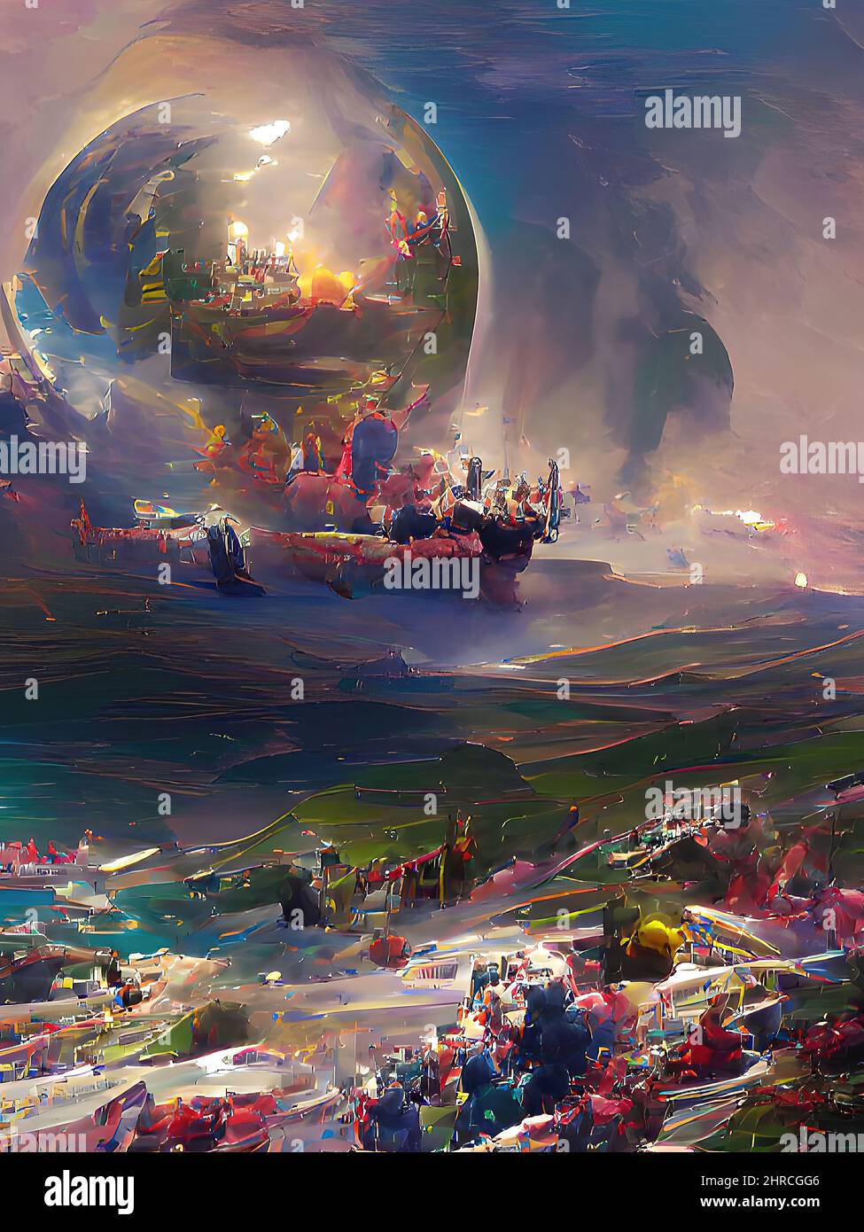 Beautiful picture of the end of the world, the city is on fire Stock ...