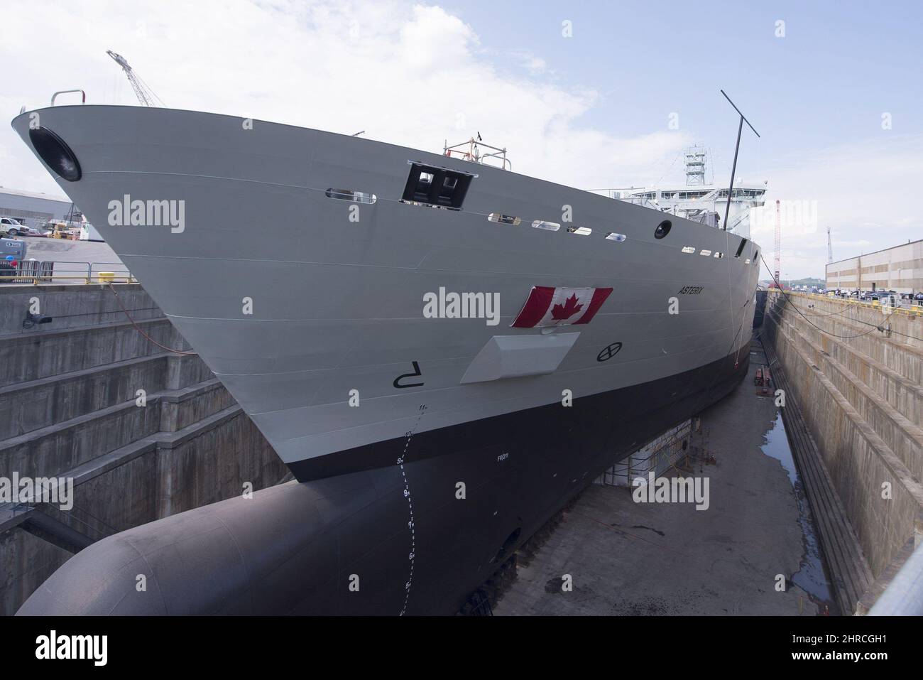 The Resolve-Class naval support ship Asterix is unveiled at a ceremony ...