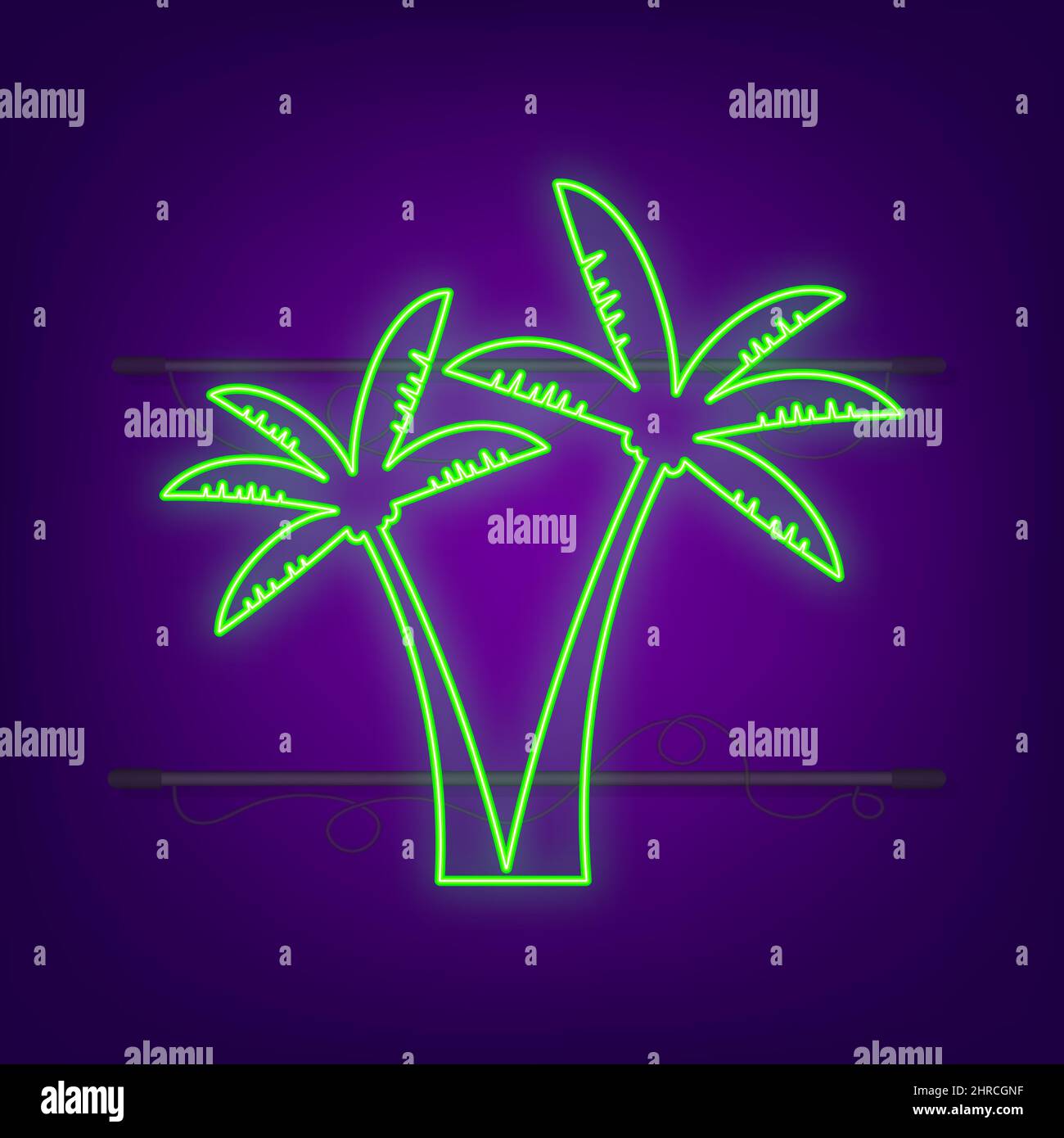 Palm trees neon style on white background. Vector stock illustration ...
