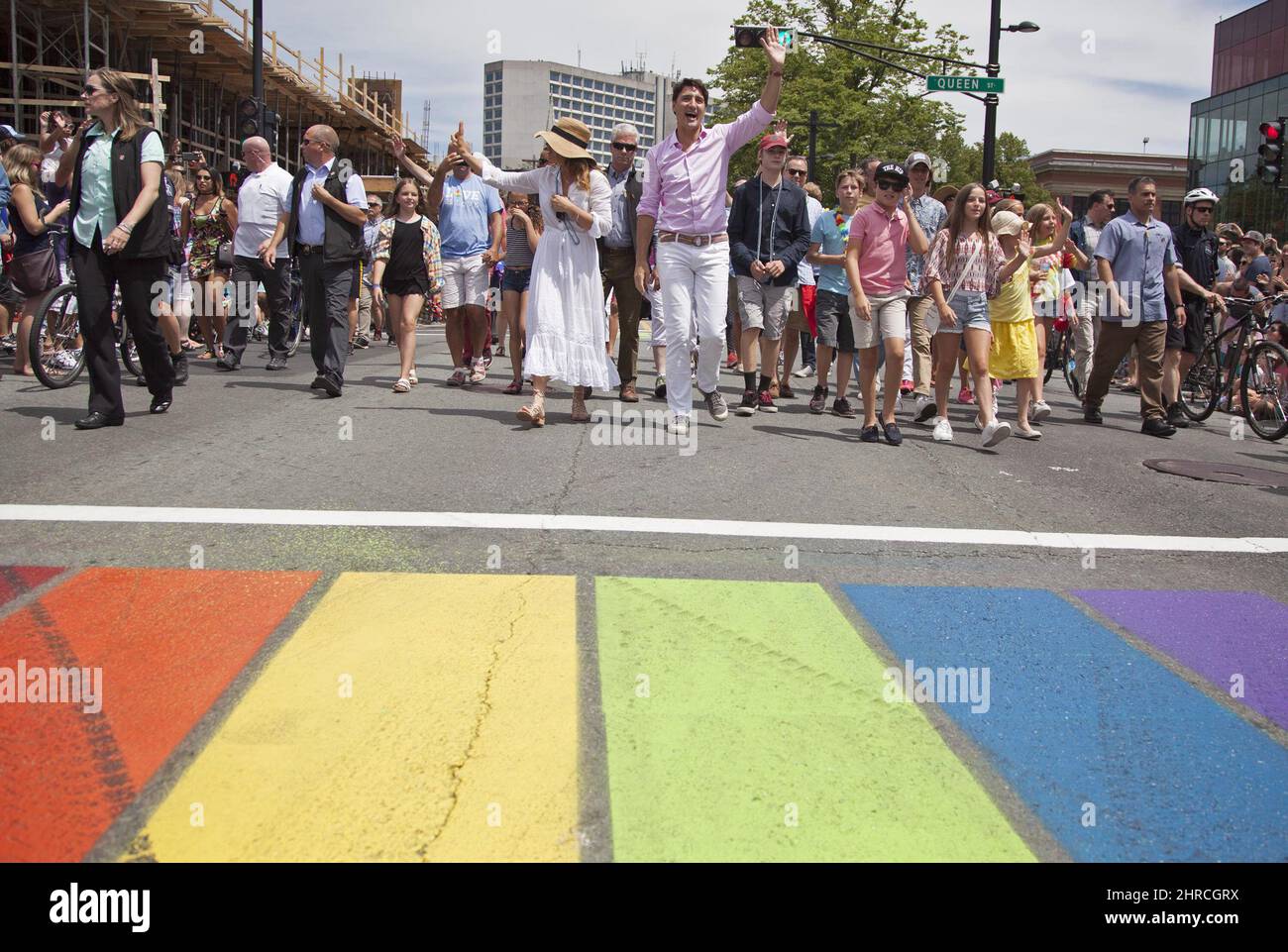 Sophie Gregoire Trudeau And Her Husband Canadian Prime Minister Justin Trudeau Take Part In