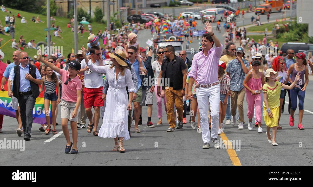 The Trudeau family, from left to right, Xavier, Sophie Gregoire Trudeau ...