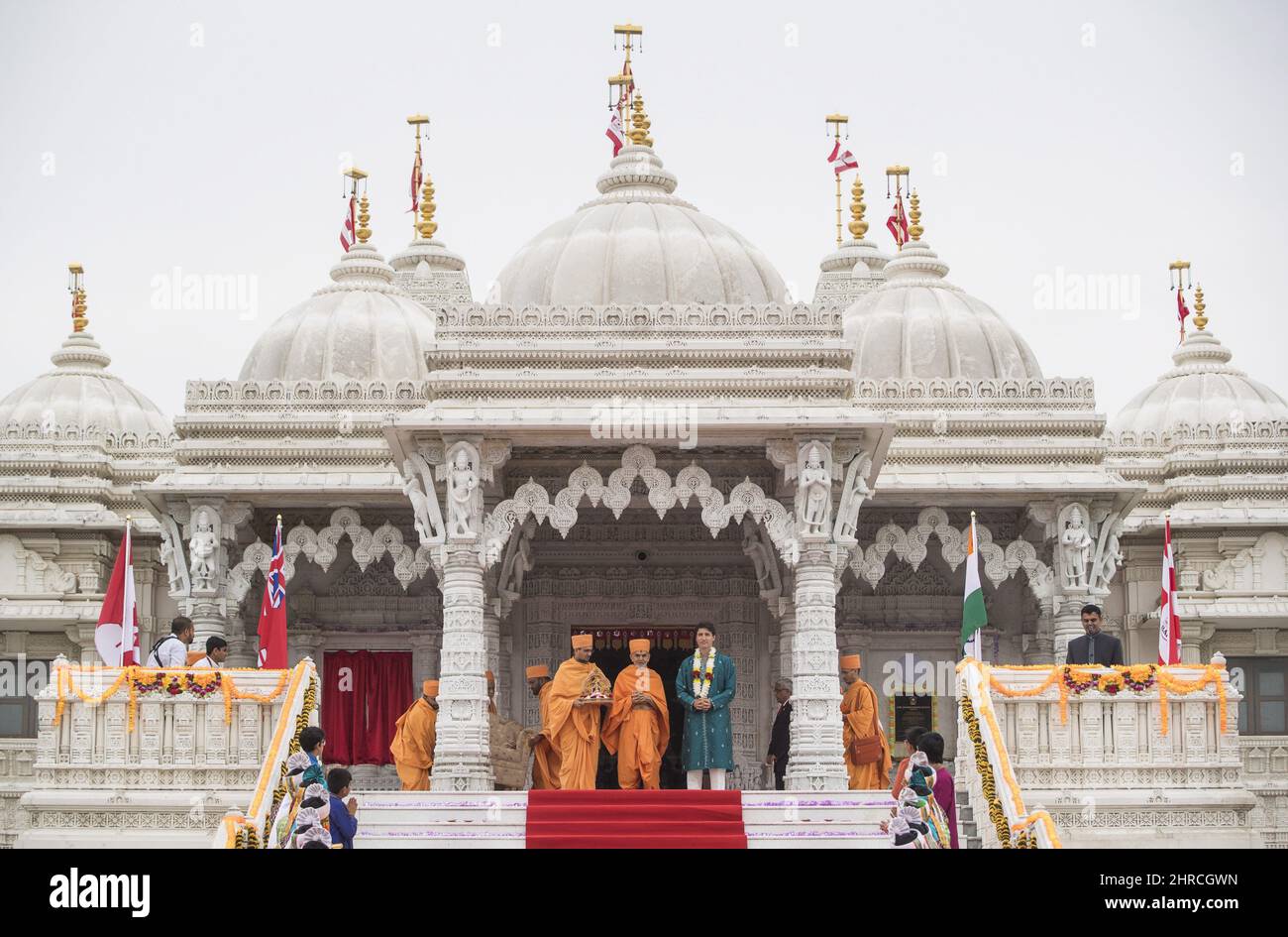 Prime Minister Justin Trudeau visits the BAPS Shri Swaminarayan Mandir ...