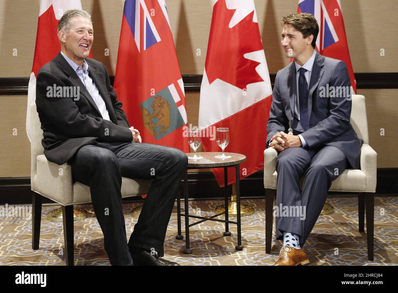 Prime Minister Justin Trudeau meets with Manitoba Premier Brian ...