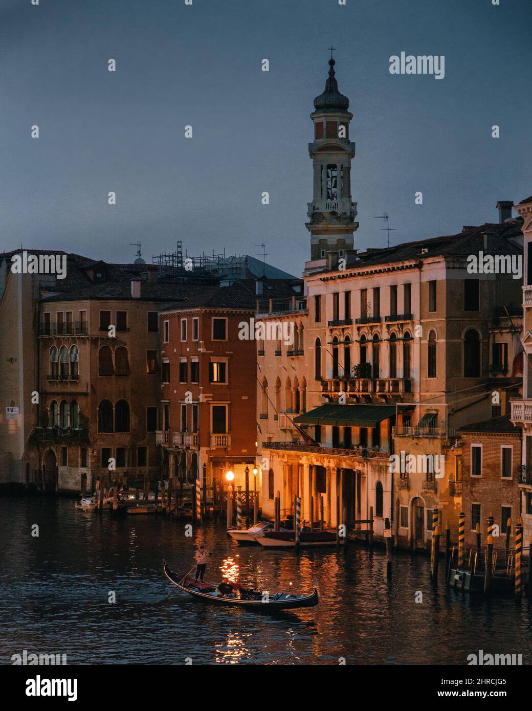 Old buildings and Grand Canal at night in Venice, Italy Stock Photo - Alamy