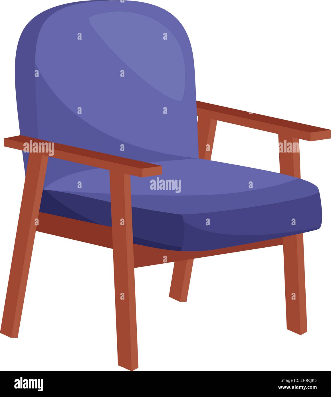 Cozy blue armchair on white background, vector illustration Stock ...