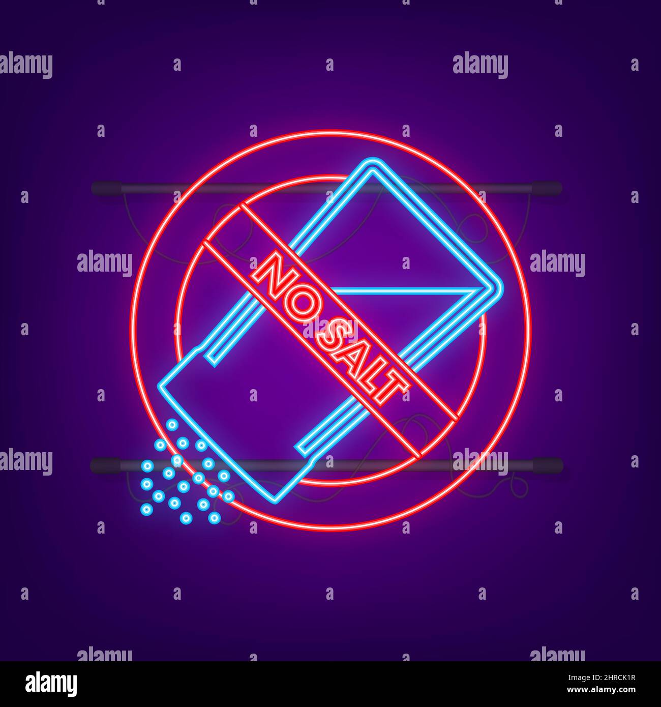 Neon icon no salt on pink background. Vintage illustration. Isolated ...