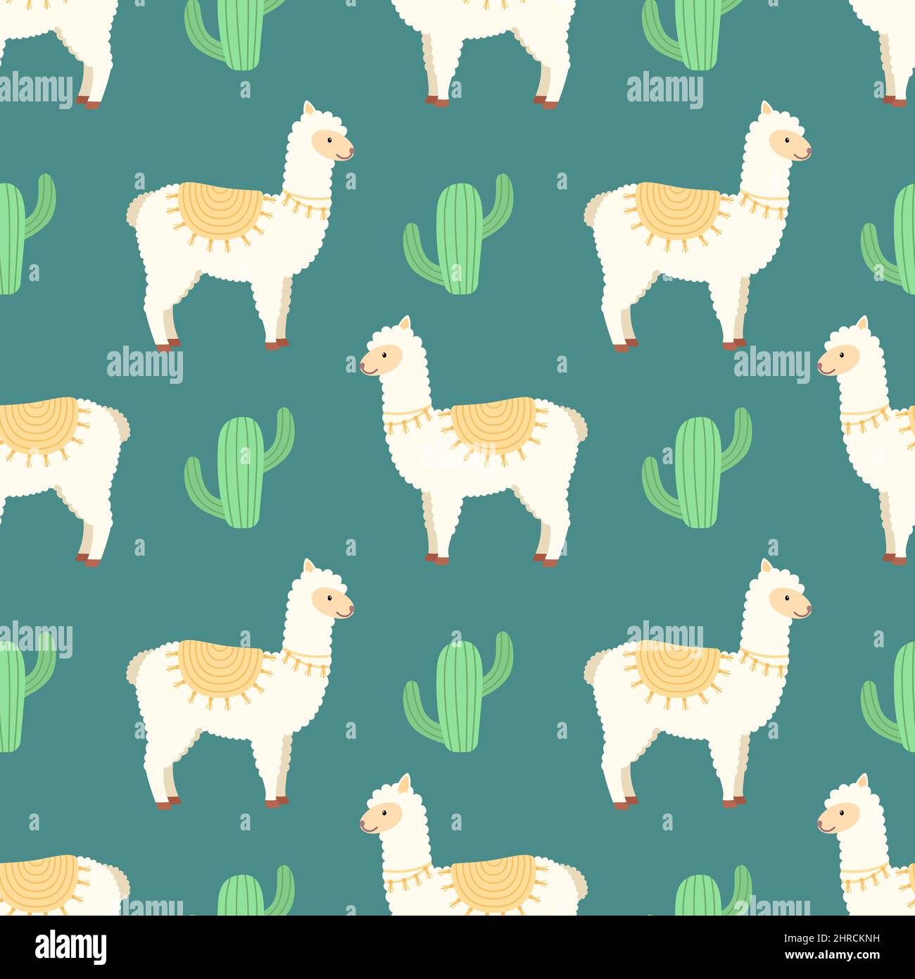 Seamless pattern with lamas and cacti, vector illustration Stock Vector Image & Art - Alamy