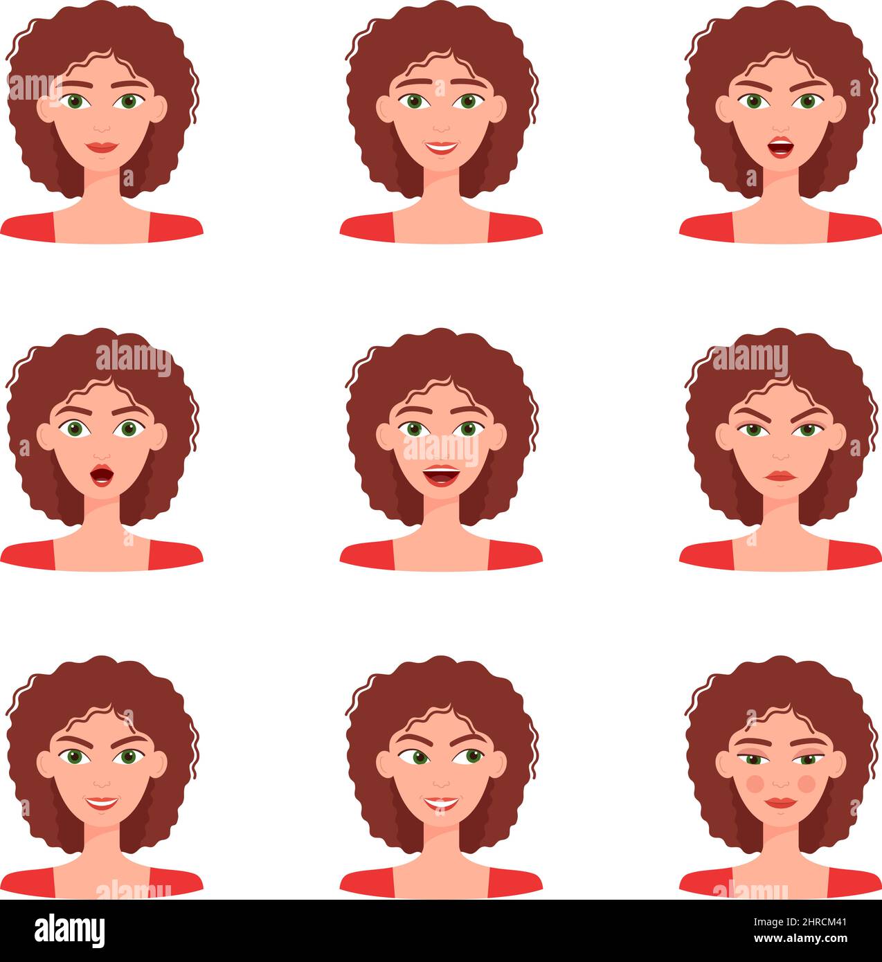 Girl different emotions illustration hi-res stock photography and ...