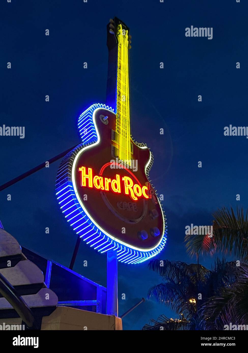 The Hard Rock Cafe neon sign at nighttime Stock Photo - Alamy