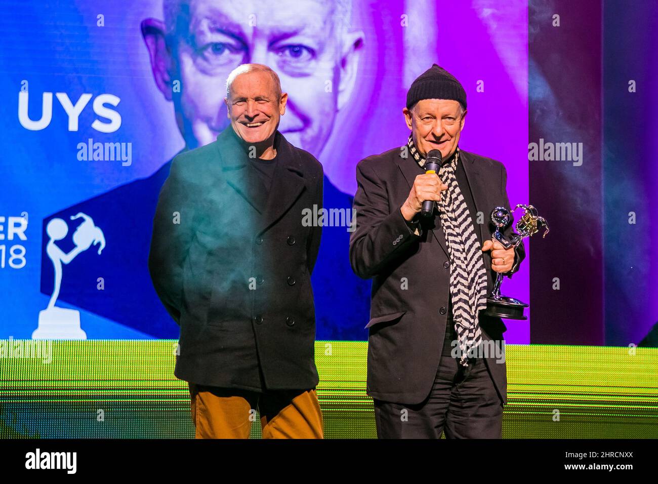 View of Pieter Dirk Uys receiving a lifetime achievement award from ...
