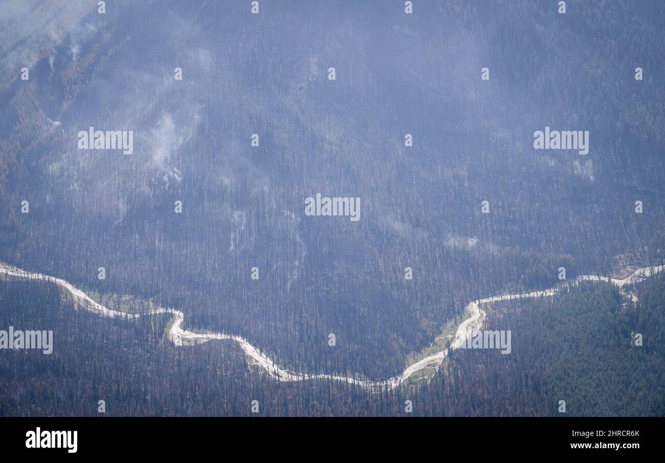 Smoke rises from hotspot seen during an aerial tour of the Verdant ...