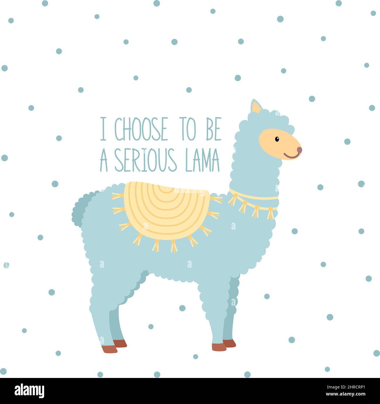 Cute serious lama. Baby animal concept illustration for nursery, vector ...