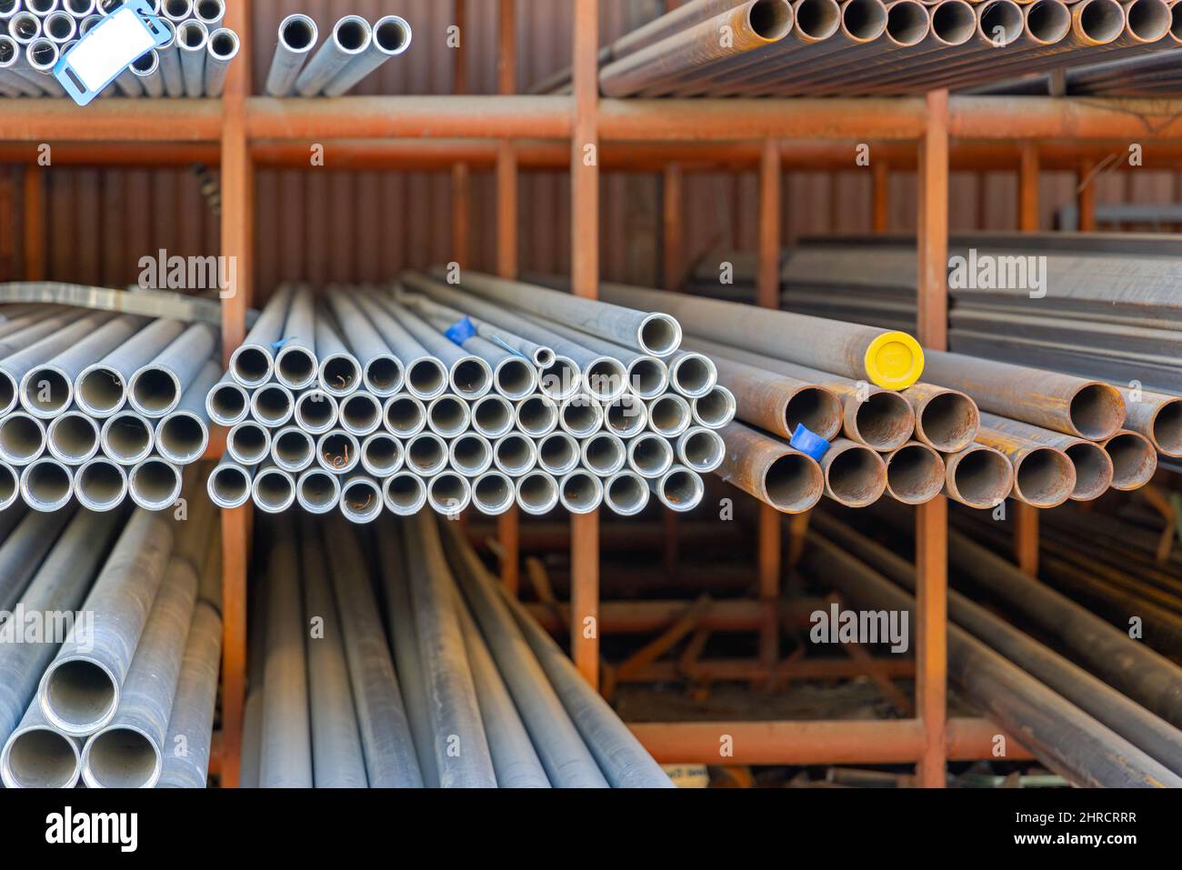 Big Rack With Water Pipes Construction Material Warehouse Stock Photo ...