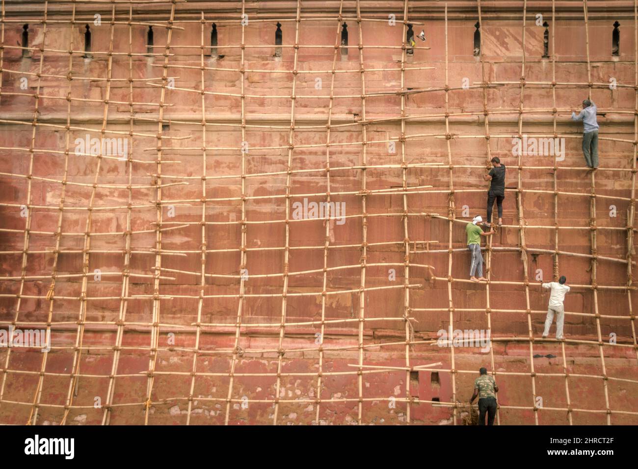 Construction at the Red fort in Delhi in India Stock Photo - Alamy
