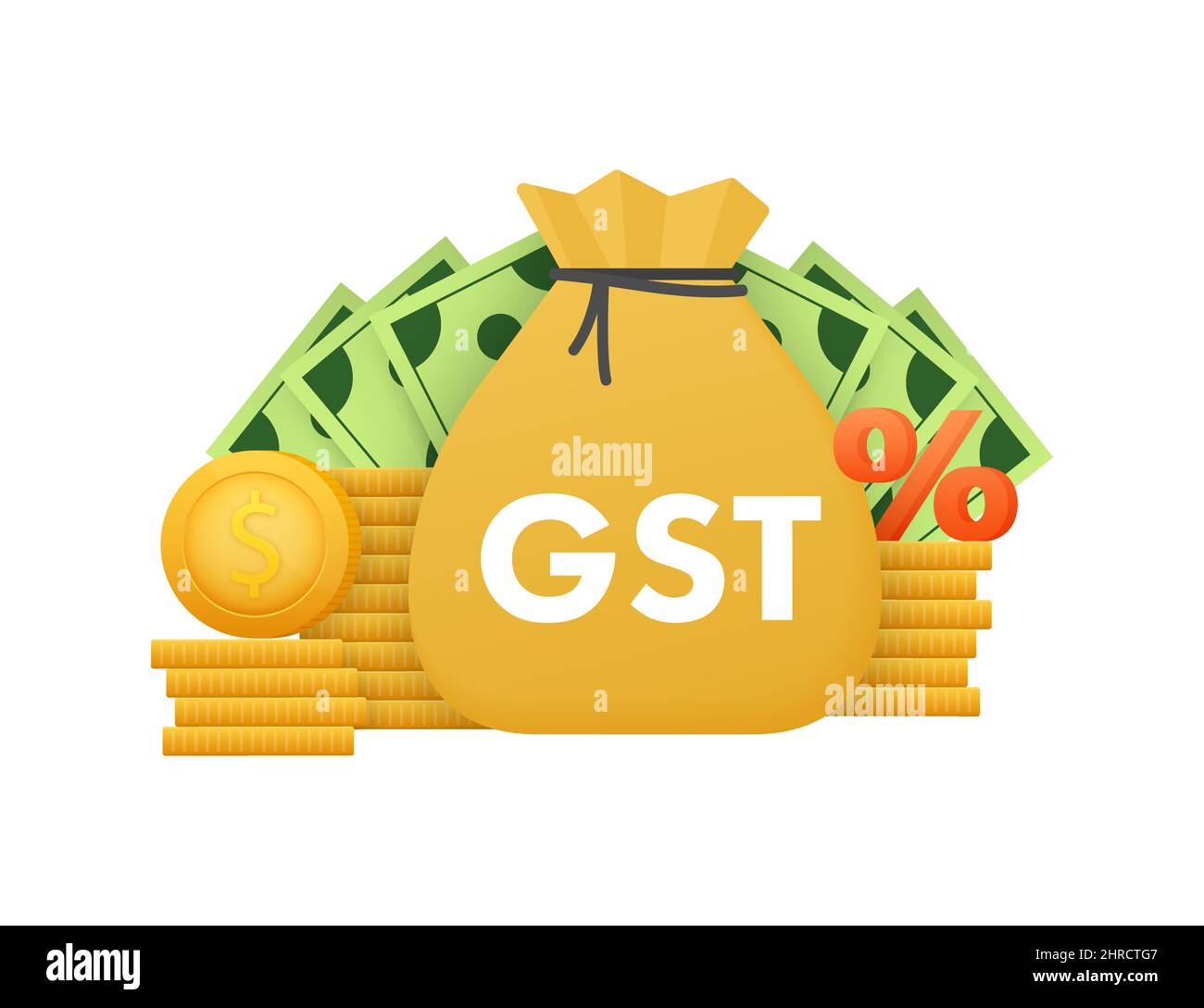 Good and Services Tax GST , indirect tax on the supply. Vector stock ...