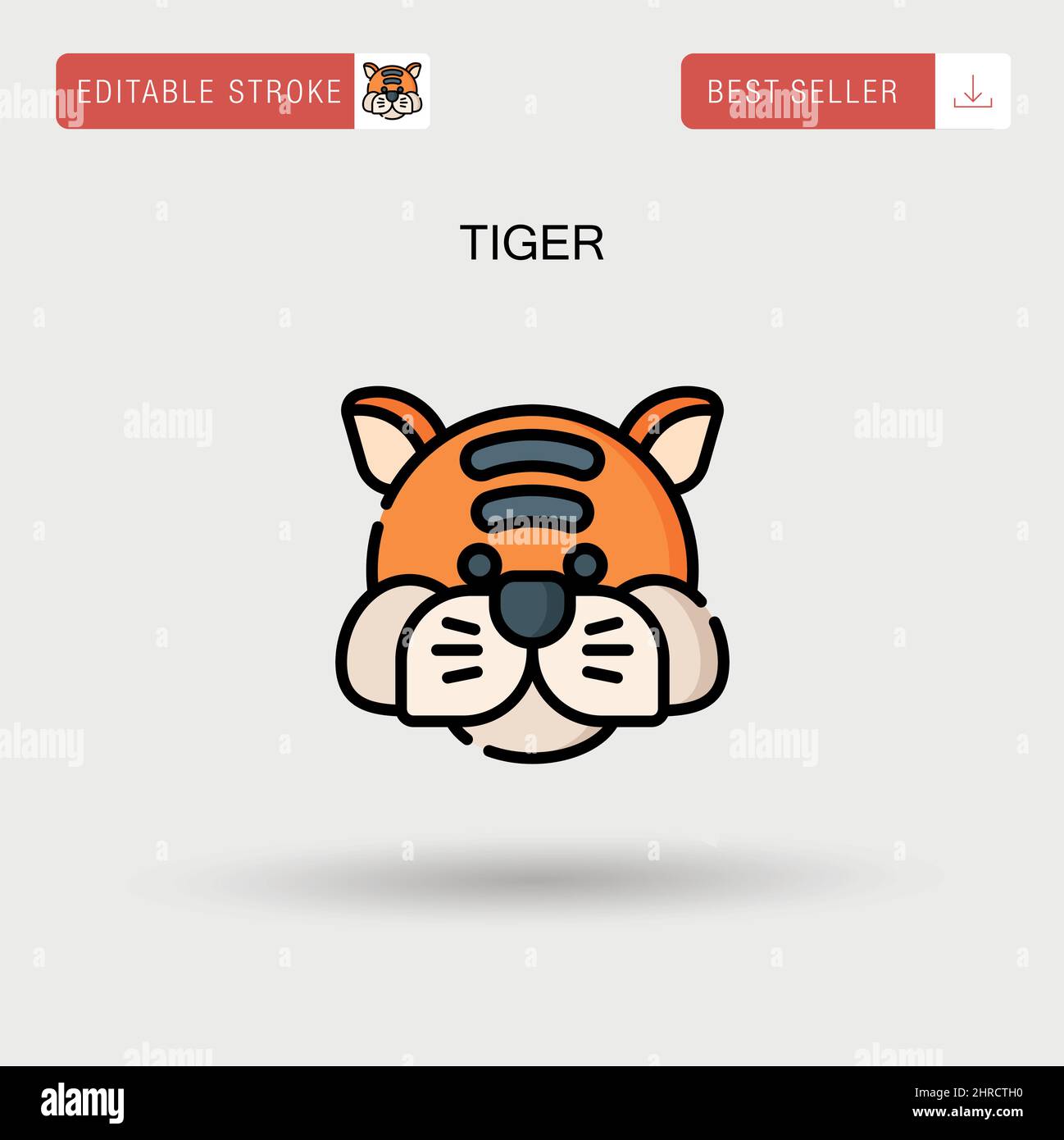 Tiger Simple vector icon Stock Vector Image & Art - Alamy