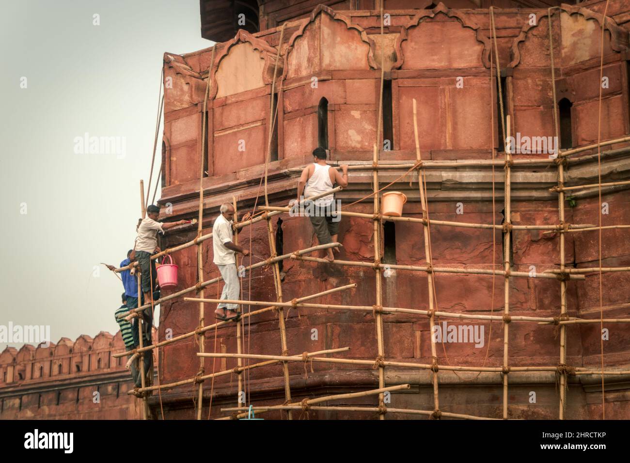 Construction at the Red fort in Delhi in India Stock Photo - Alamy