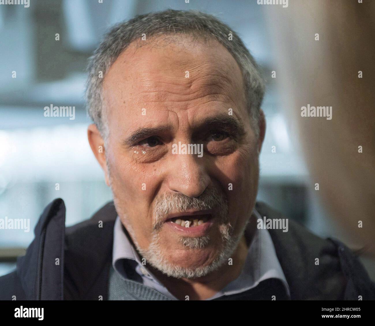 Mohamed Labidi answers reporters' question after attending the trial of ...