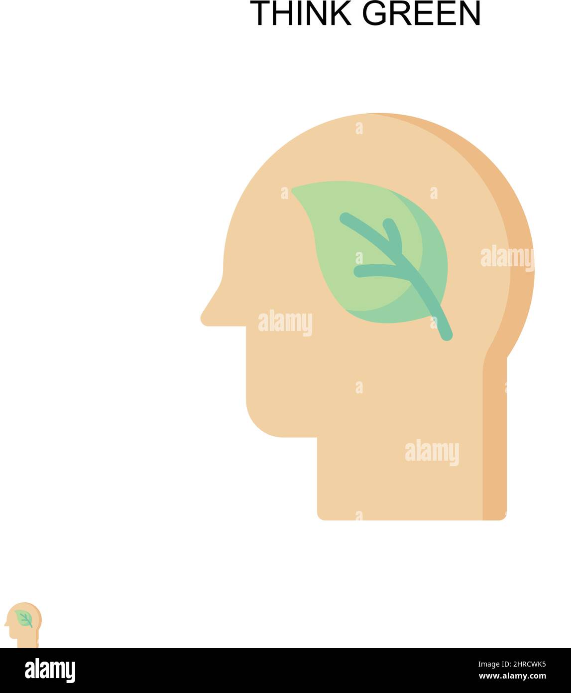 Think green Simple vector icon. Illustration symbol design template for ...