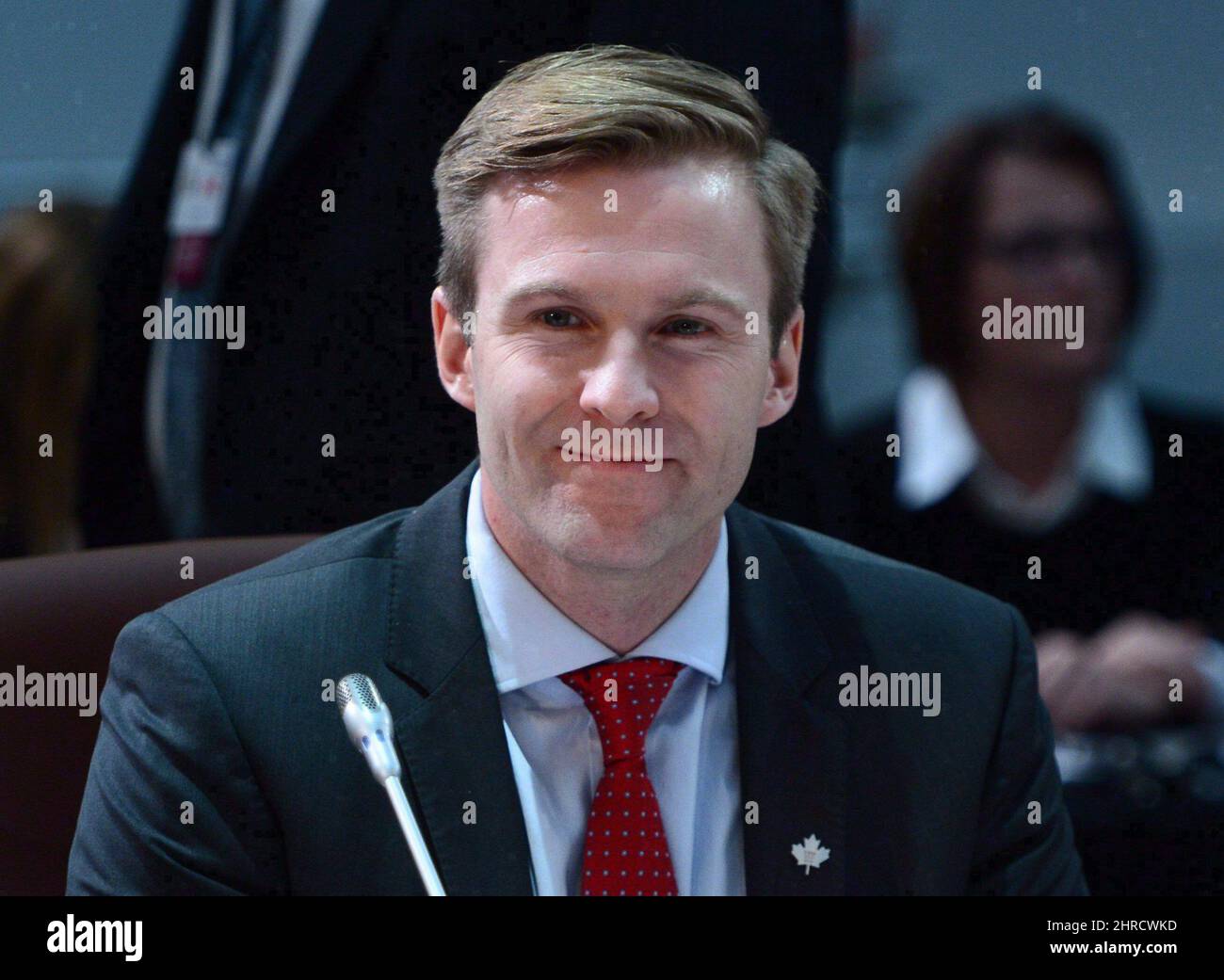 New Brunswick Premier Brian Gallant waits for the start of the meeting ...