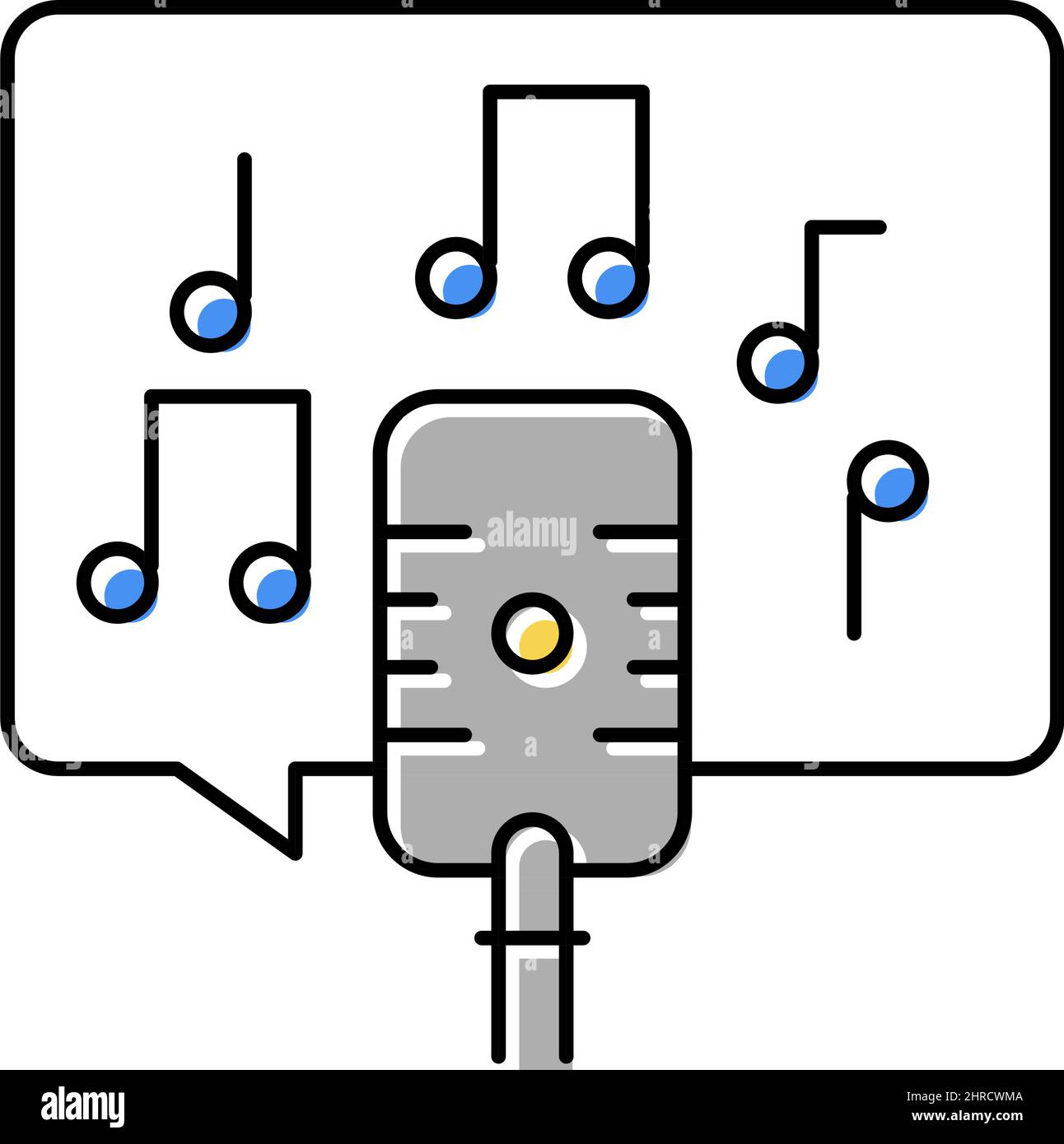 live music on radio channel color icon vector illustration Stock Vector ...