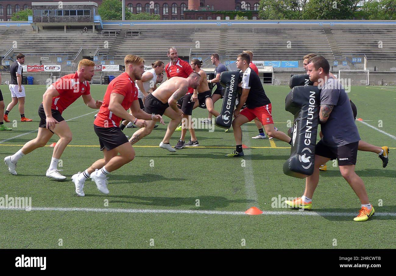 Toronto Wolfpack players practise at Lamport Stadium in Toronto ...