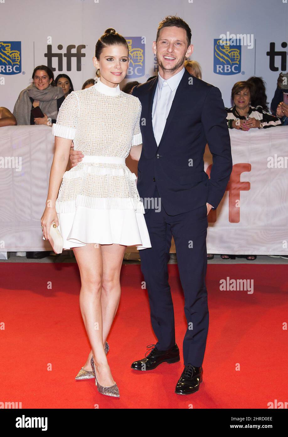 Actors Jamie Bell and his wife Kate Mara pose for photographs on the ...