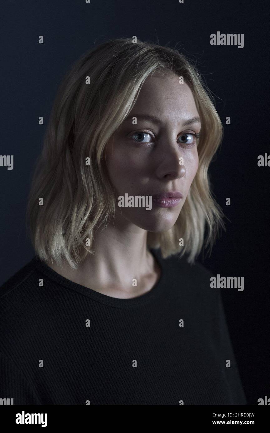 Canadian actor Sarah Gadon poses for a photo as she promotes "Alias ...