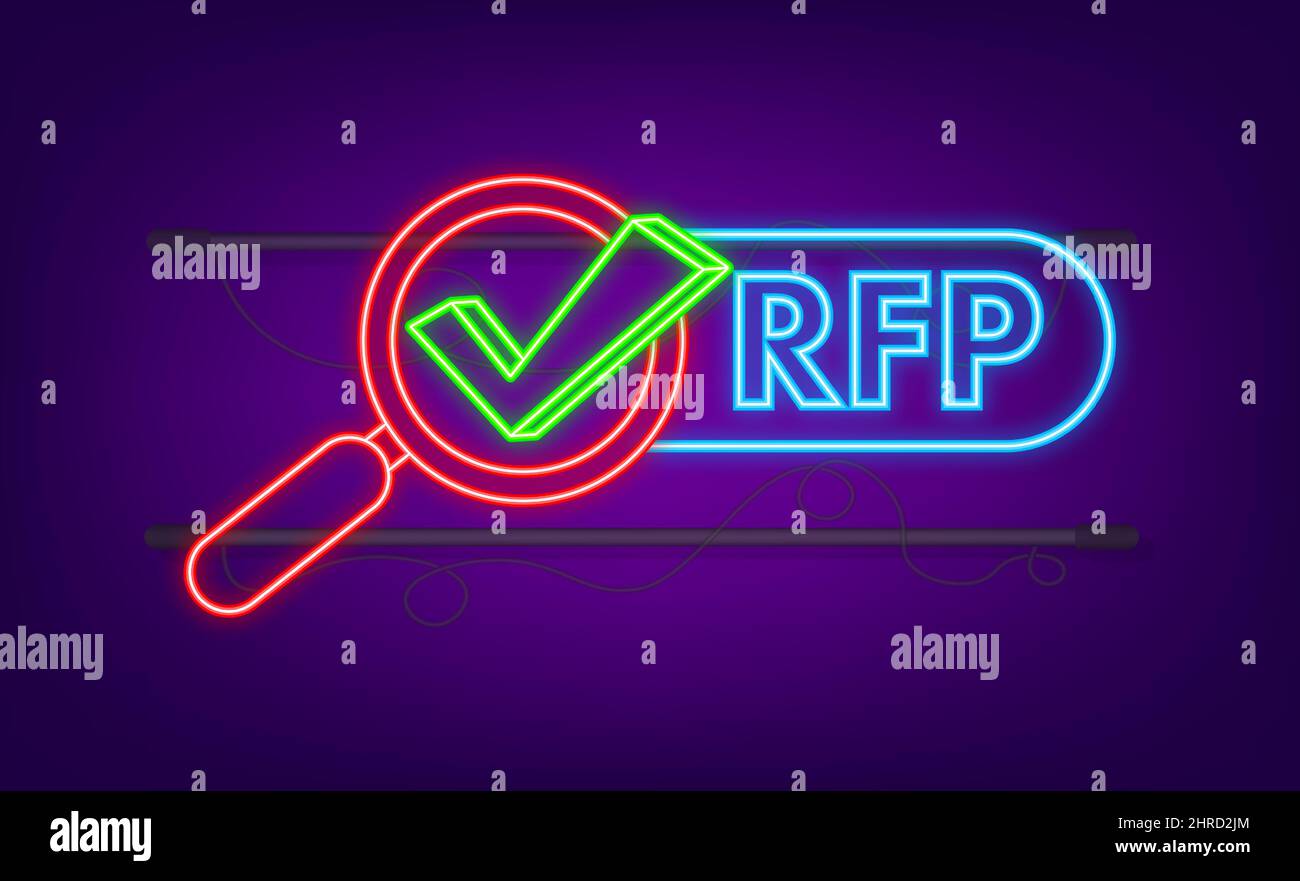 RFP request for proposal neon icon. Vector stock illustration Stock ...