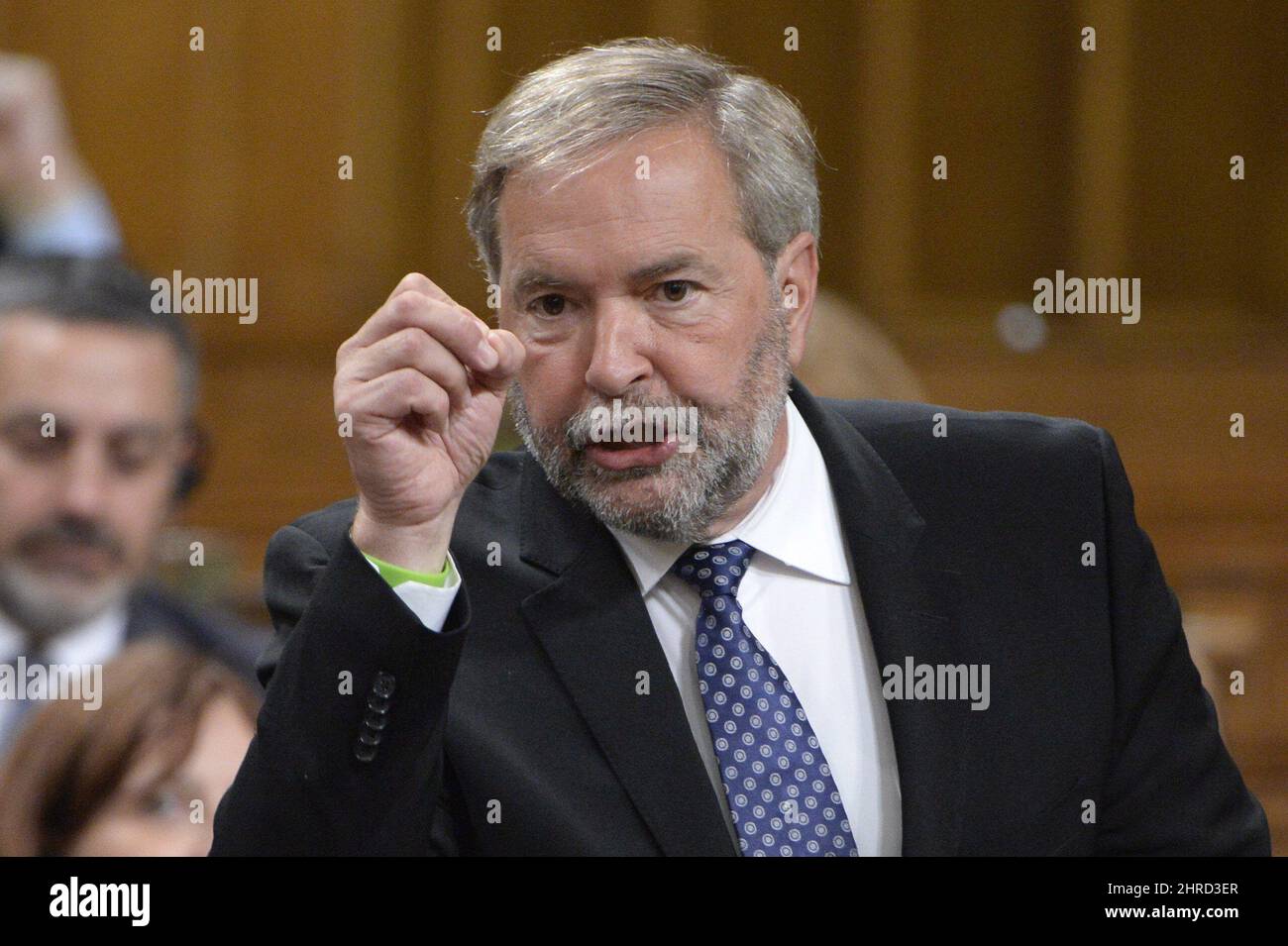 NDP Leader Tom Mulcair rises during question period in the House of ...