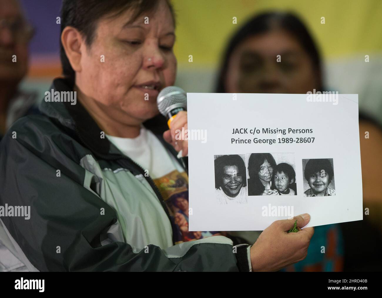 Marlene Jack holds photos of her missing sister Doreen Jack, Doreen's ...