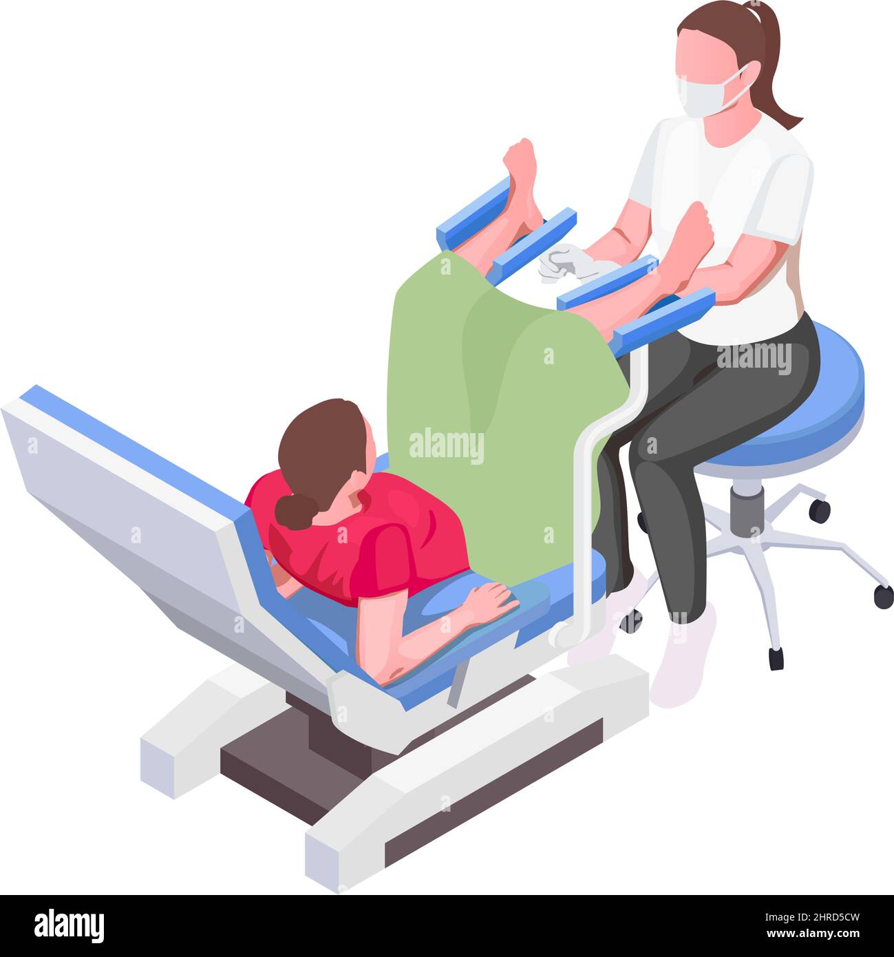 Woman being examined by female gynecologist isometric 3d vector ...