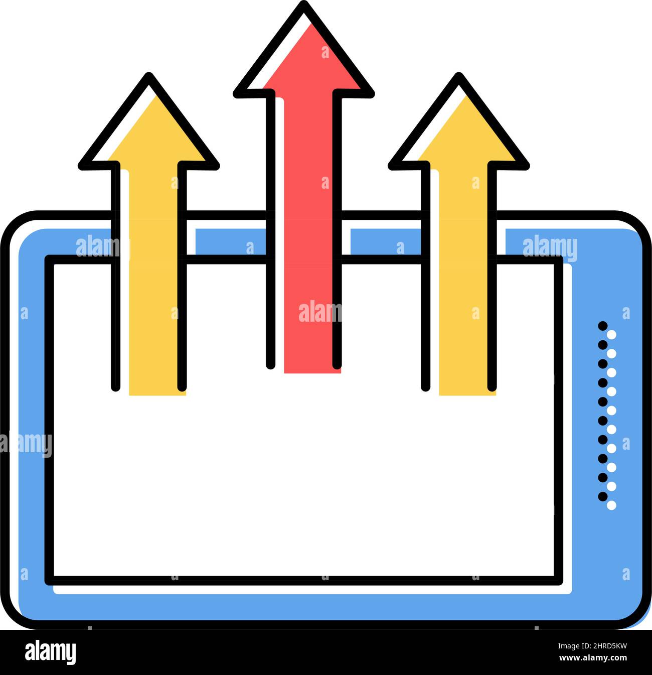 tablet gadget arrows up color icon vector illustration Stock Vector ...