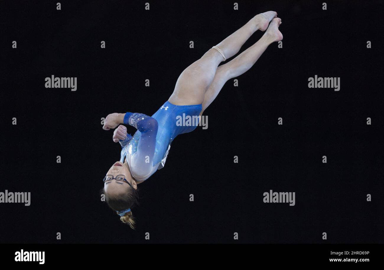 Gold medalist Morgan Hurd of the USA performs her floor exercise in the ...