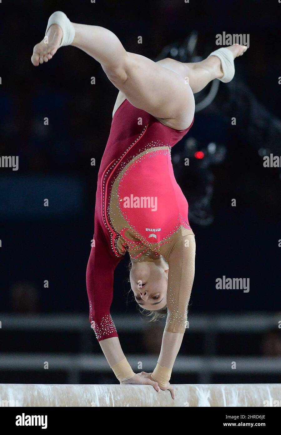 Pauline Schaefer, of Germany, performs her gold medal-winning routine ...