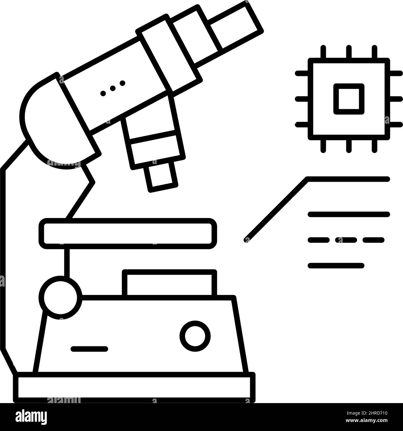 researching microscope semiconductor manufacturing line icon vector ...