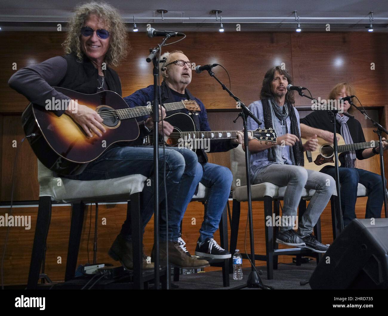 Members of the rock band Foreigner, left to right, Michael Bluestein ...